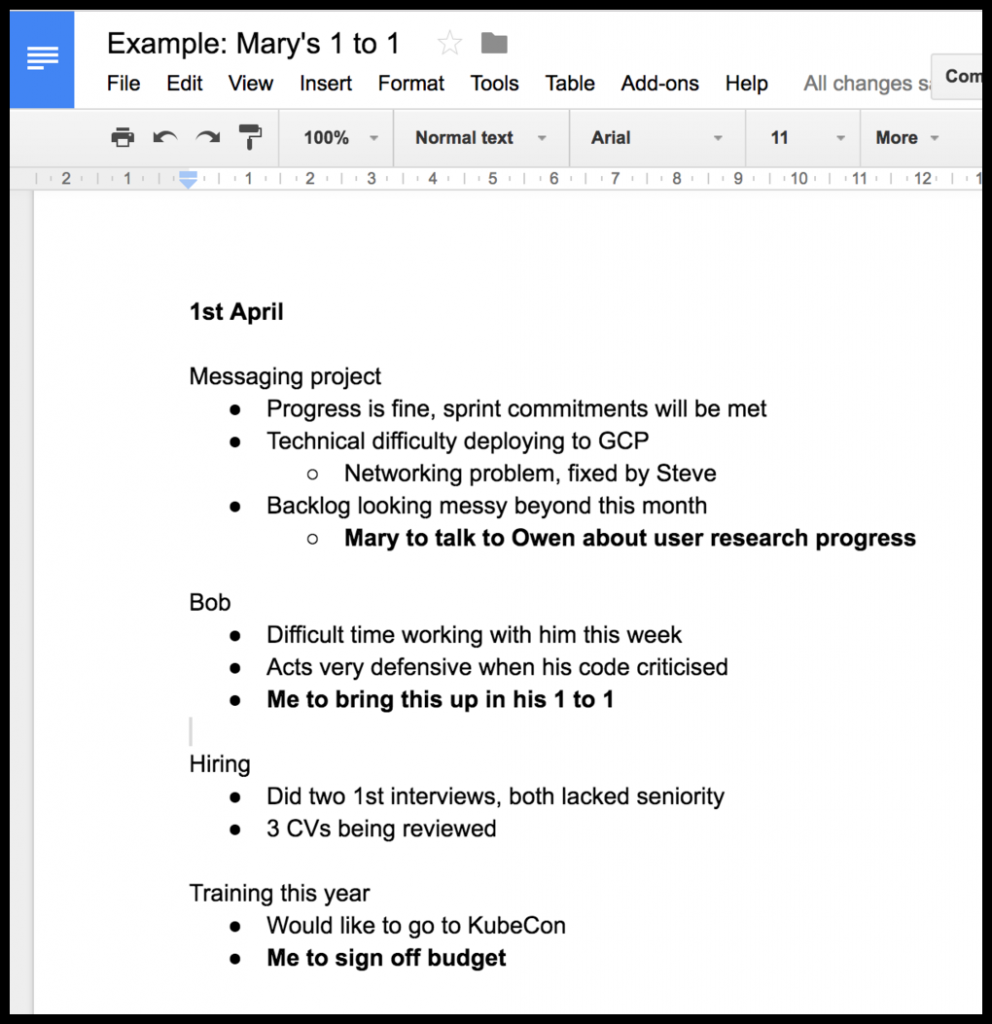 1 to 1s - The Engineering Manager